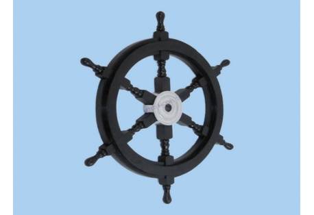 Wooden Black Pirate Ship Wheel 24" - GoNautical